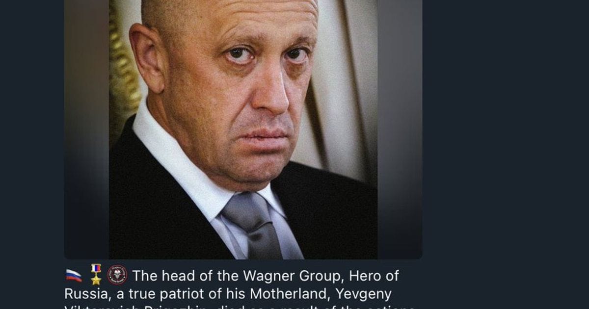 Wagner tvrdi da je avion u kojem je bio Prigožin srušila rus