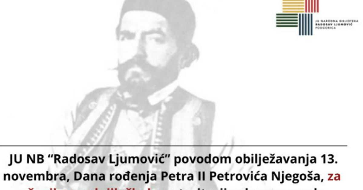 NB Radosav Ljumović: Raspisan literarni konkurs povodom obil